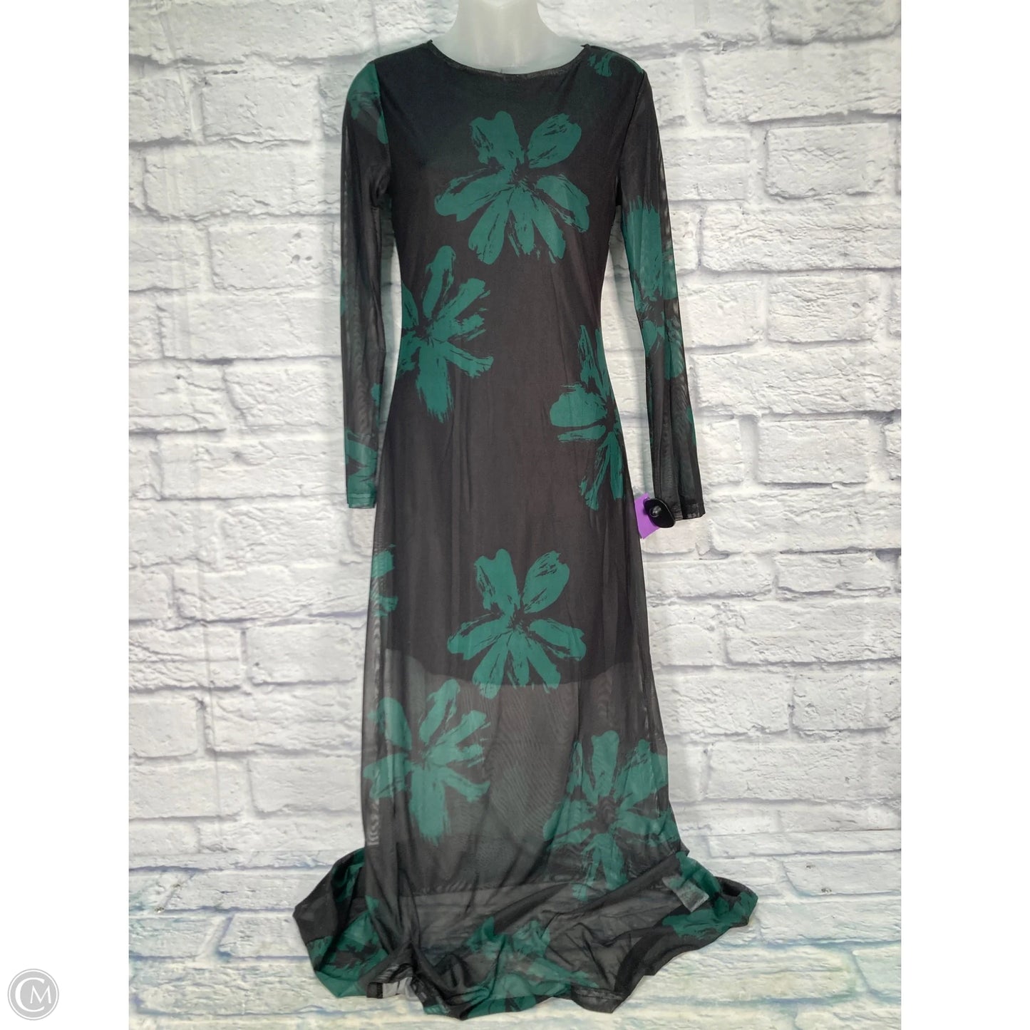 Dress Party Long By Clothes Mentor In Black & Green, Size: S – Clothes ...