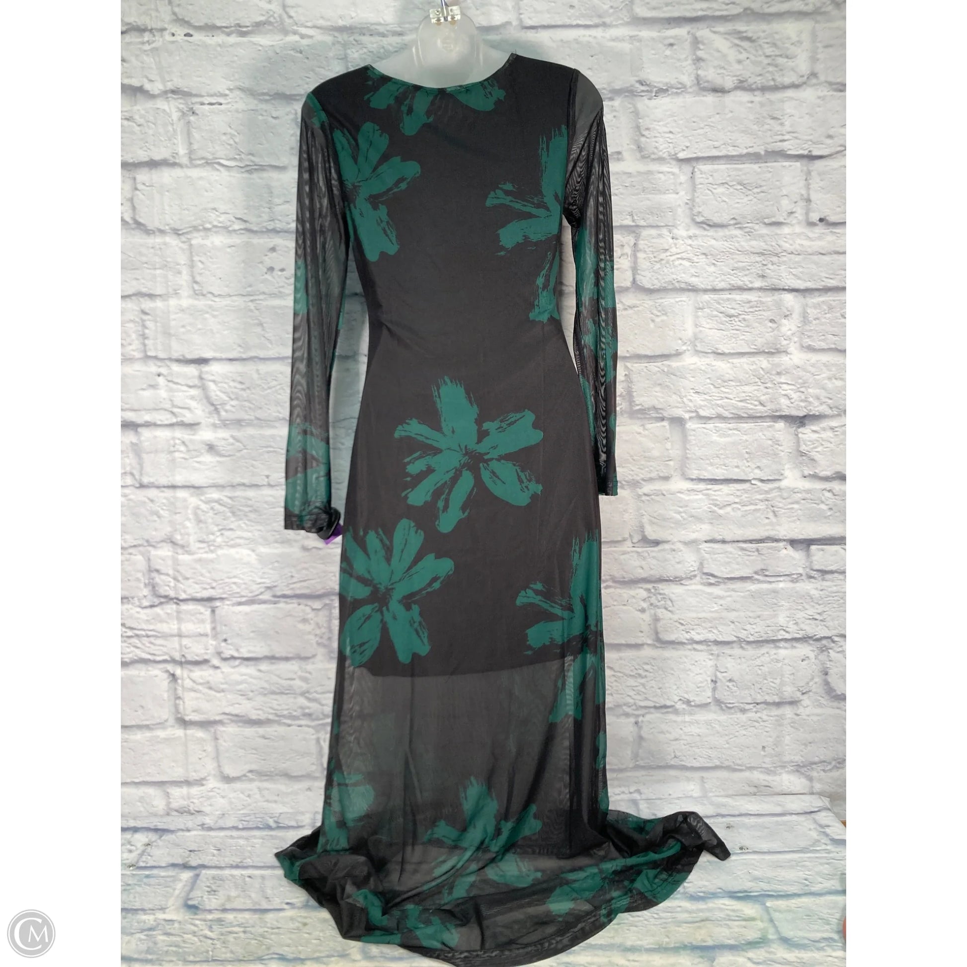 Dress Party Long By Clothes Mentor In Black & Green, Size: S – Clothes ...